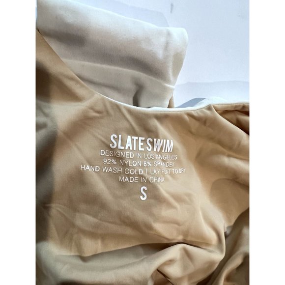 Slate Swim | Swim | Nwt Slate Swim Plunge One Piece Swimsuit In Tan ...